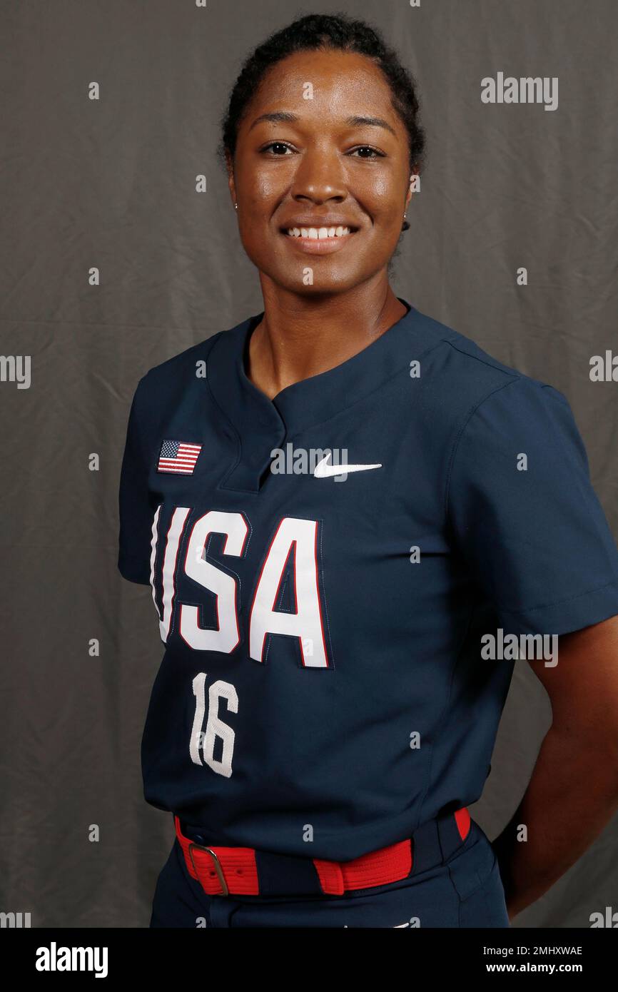 Outfielder Michelle Moultrie poses for a photo during media day at the ...