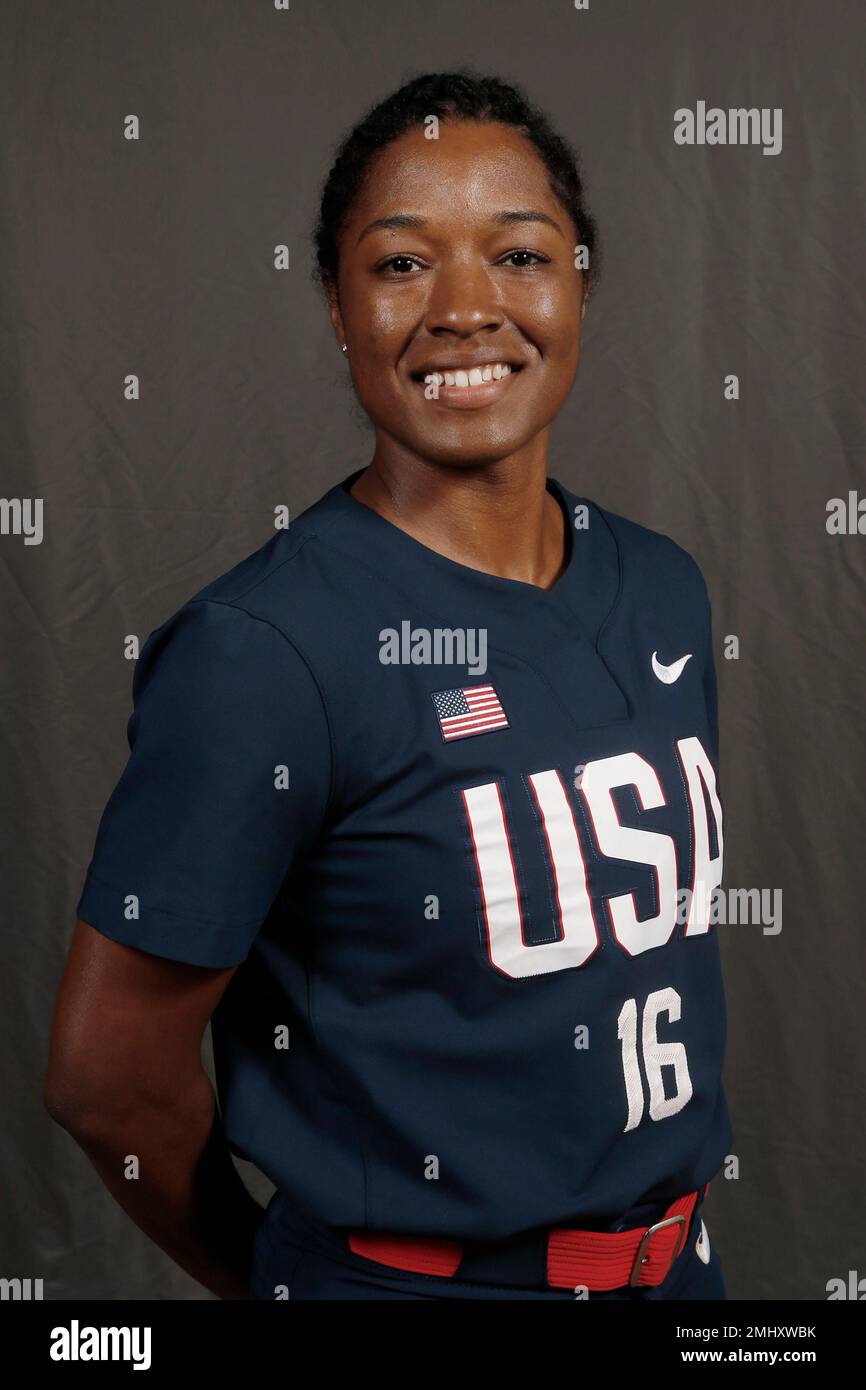 Outfielder Michelle Moultrie poses for a photo during media day at the ...
