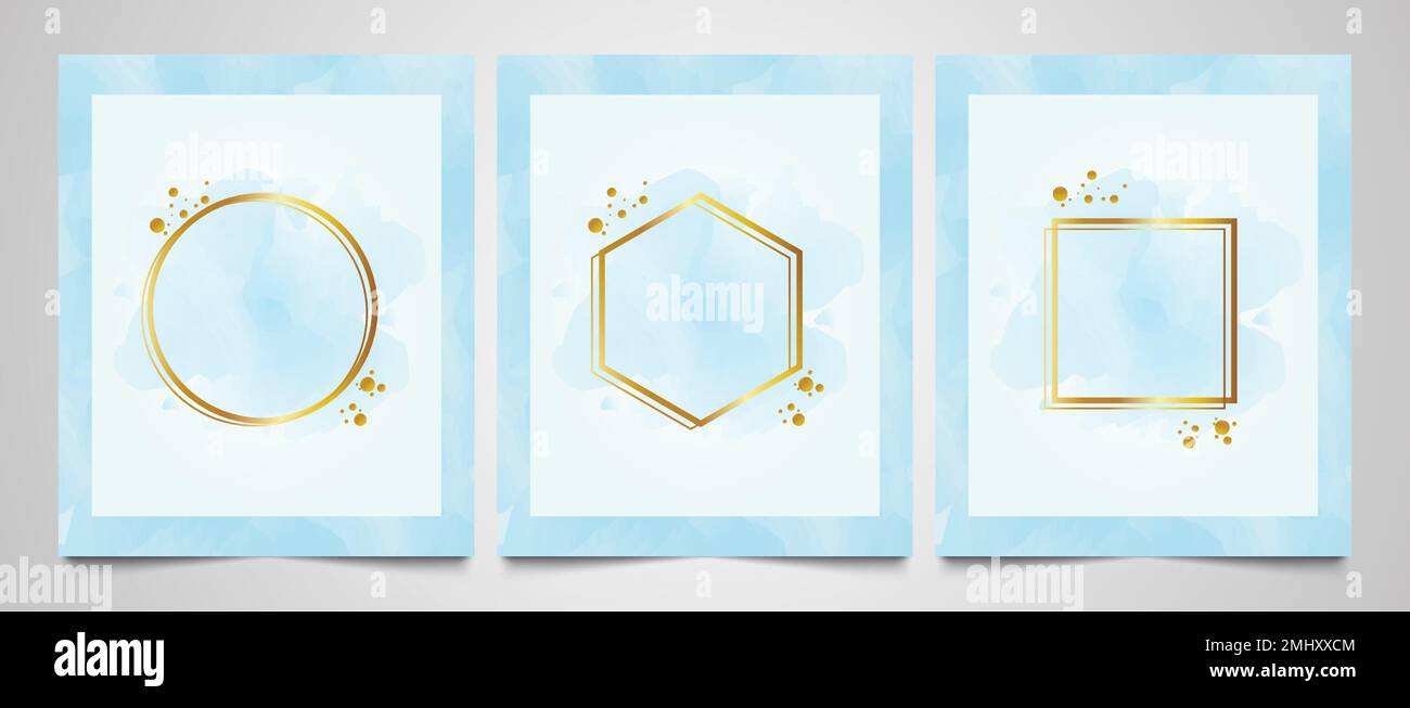 Hand painted abstract watercolor background, blue watercolor template ...