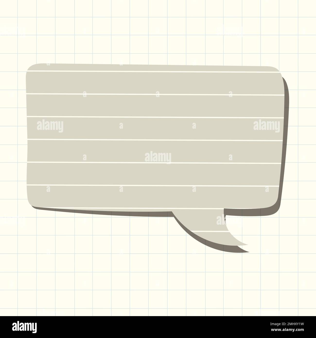 Speech bubble vector in gray lined paper pattern style Stock Vector ...
