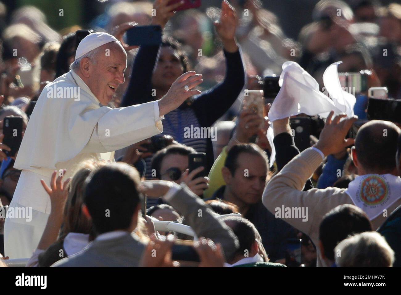 Pope Francis arrives in St. Peter's Square at the Vatican for his ...