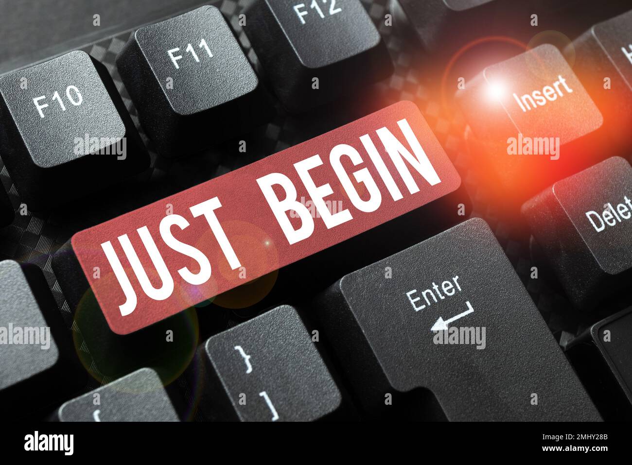 Inspiration showing sign Just Begin. Word Written on to start to happen ...