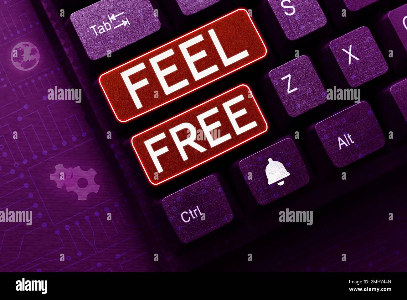 Conceptual display Feel Free. Concept meaning have no hesitation or ...