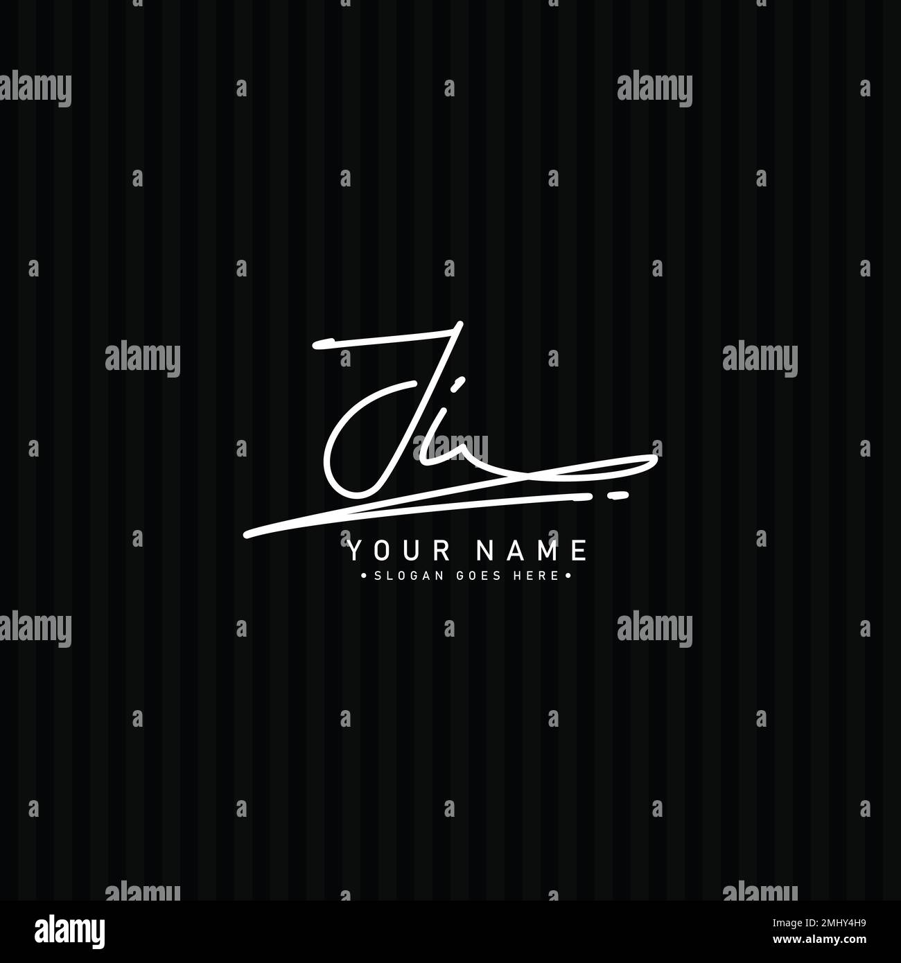 Initial Signature Logo for Letter JI - Vector Logo Template in ...