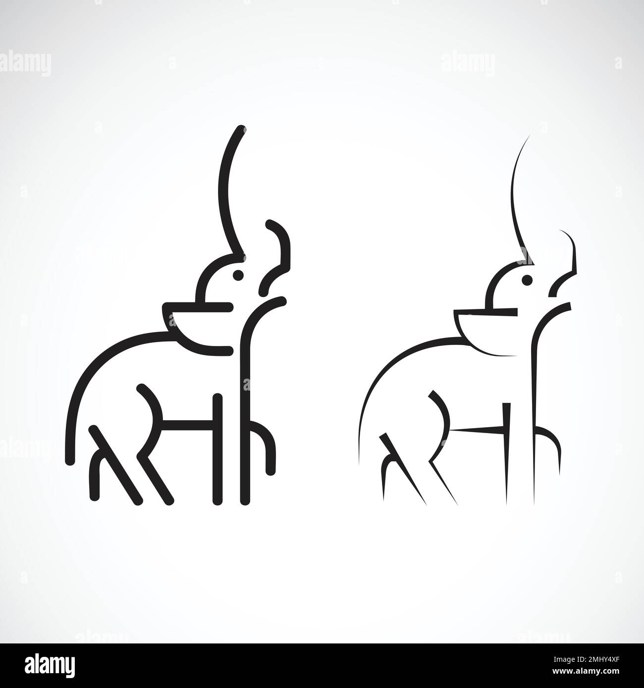 Vector of elephant design on a white background. Wild Animals. Easy ...