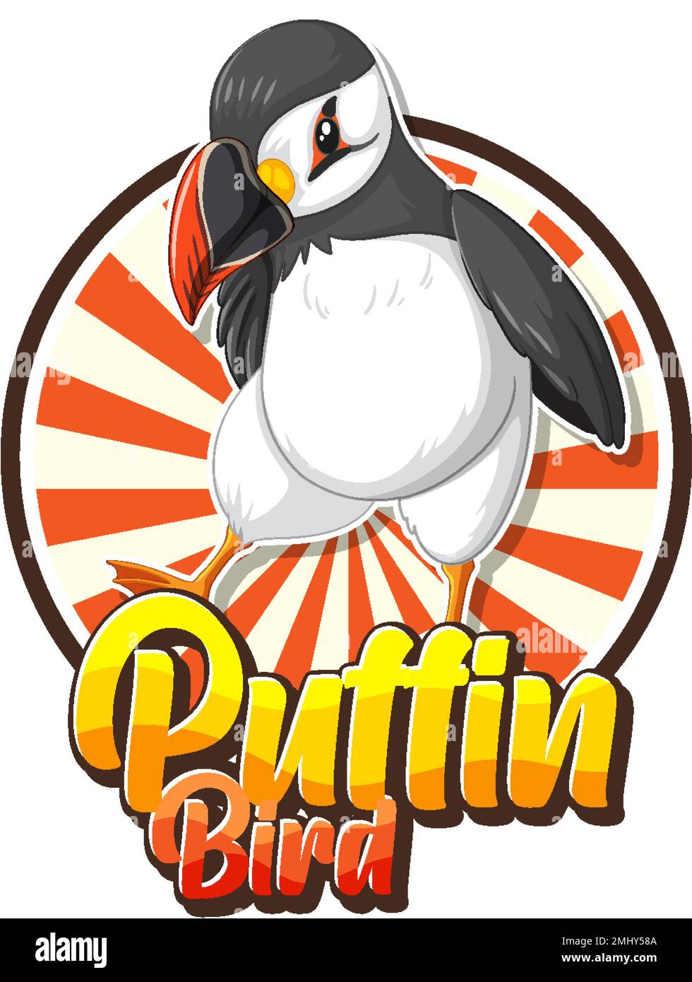 Puffin bird logo with carton character illustration Stock Vector Image ...