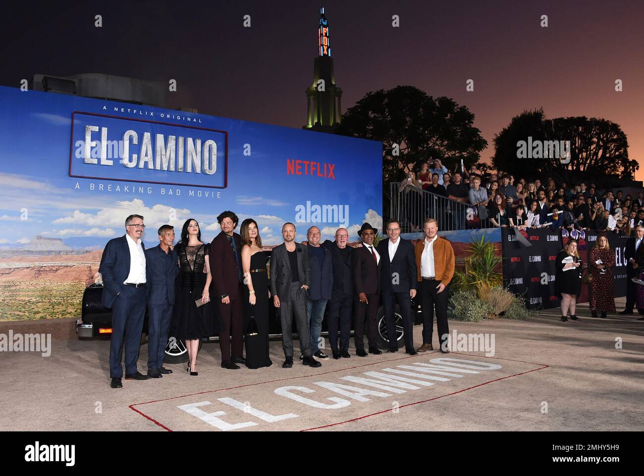 From left, Vince Gilligan, Charles Baker, Krysten Ritter, Matt Jones ...