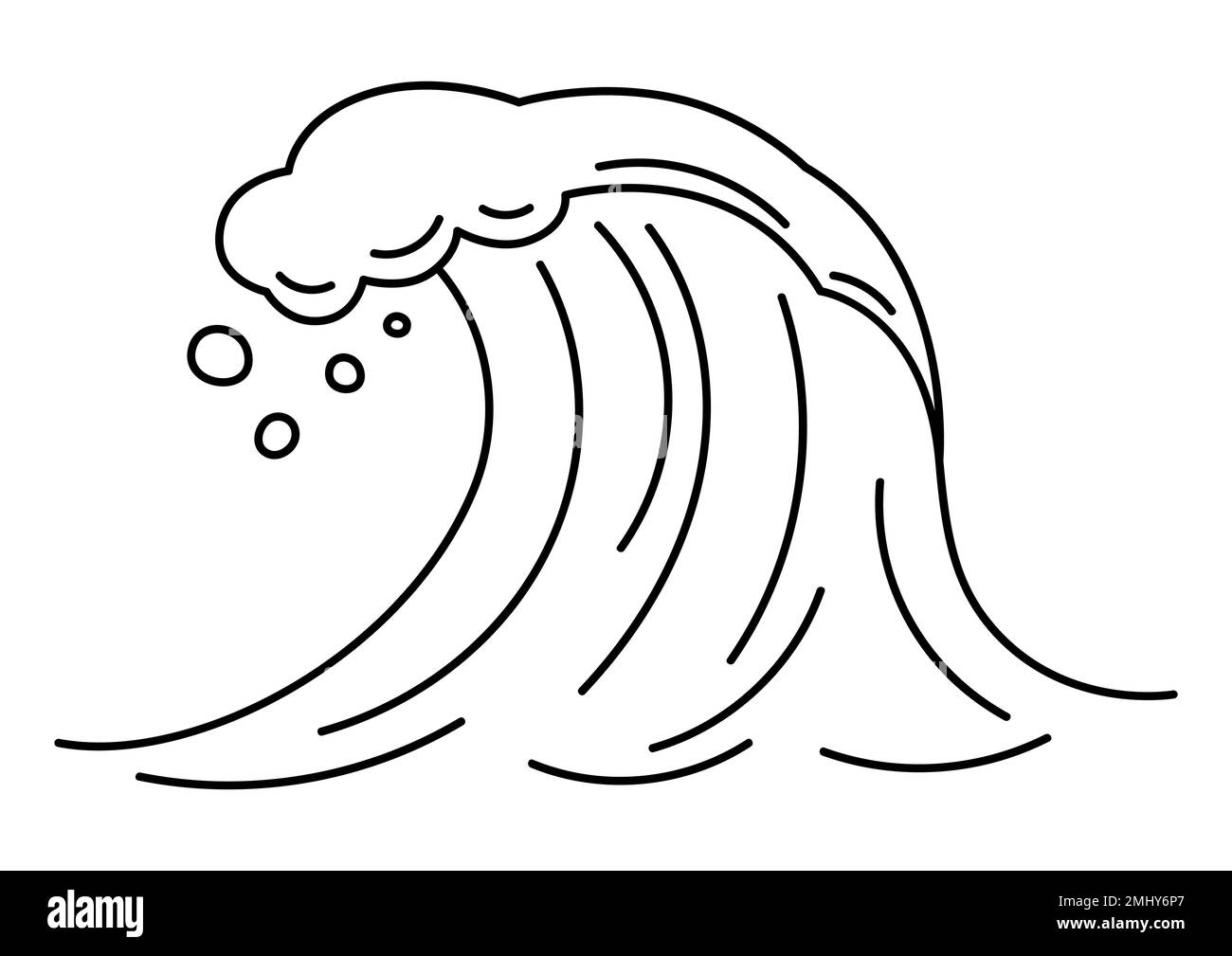 Illustration of wave with sea foam. Ocean or water splash Stock Vector ...