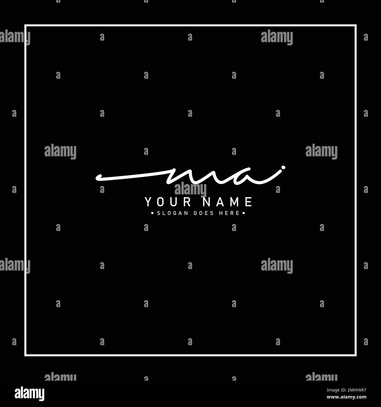 Simple Signature Logo for Alphabet MA - Handwritten Signature for ...