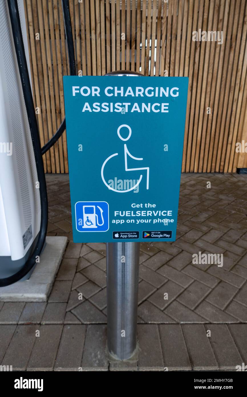 Disabled car parking space for electric car charging at Gridserve ...