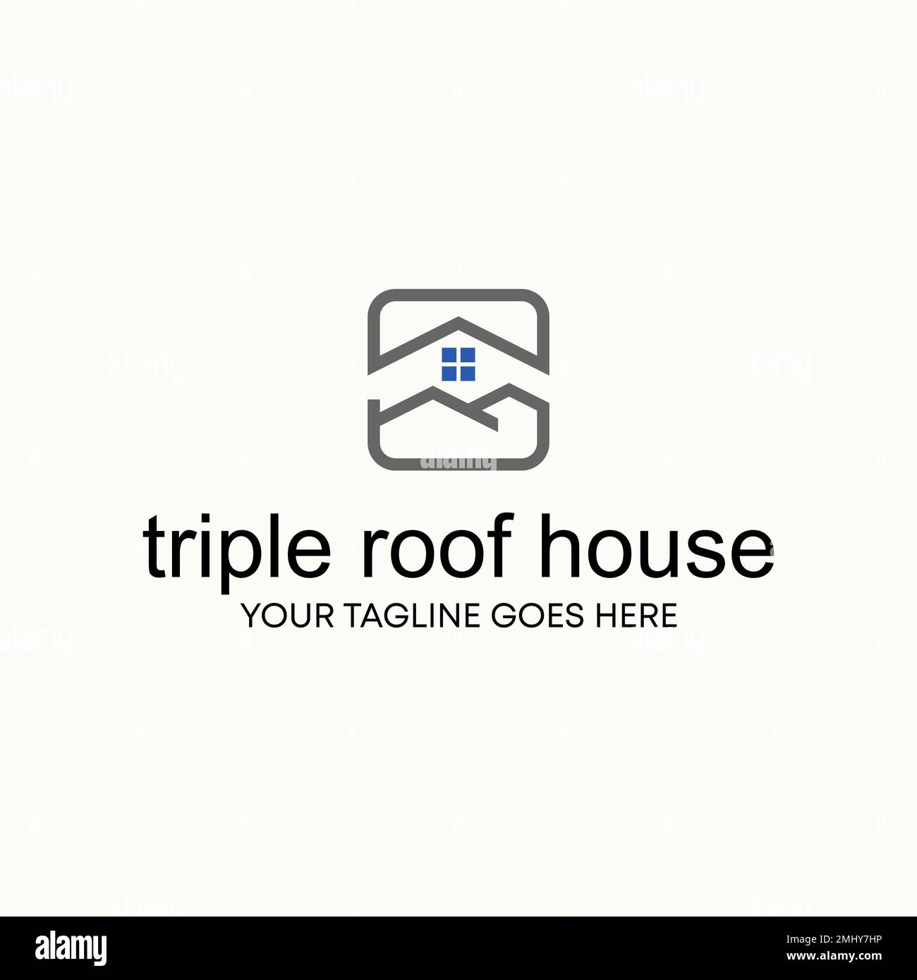 Simple and unique shape line four fold roof house homes image graphic ...