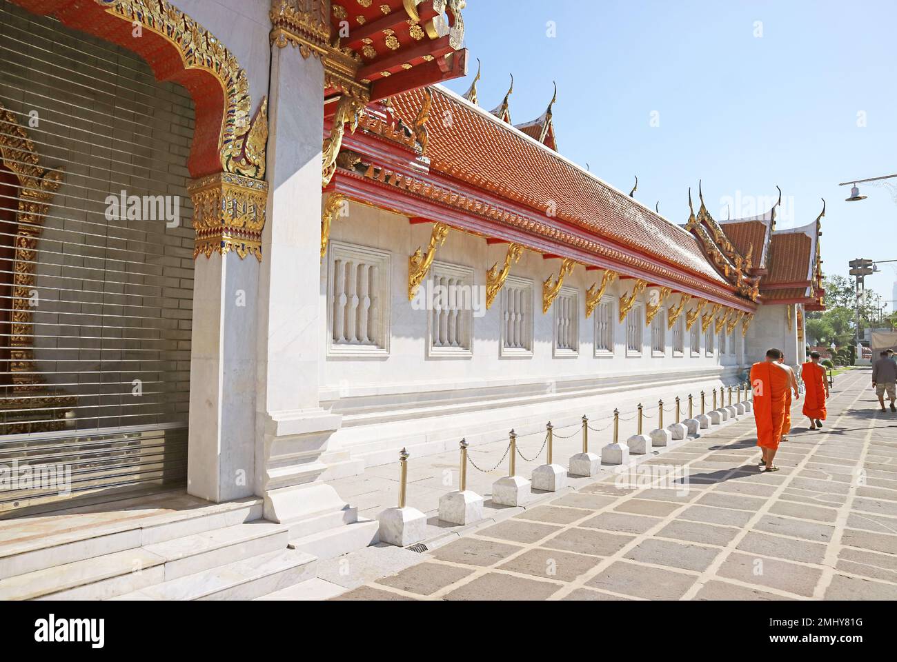 Inside Wat Benchamabophit Dusitvanaram or The Marble Temple Complex ...