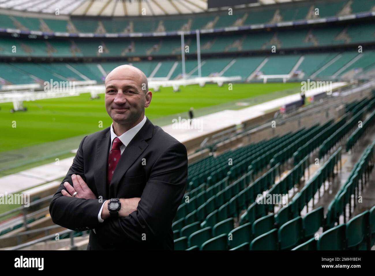 FILE - The new England Rugby Union coach Steve Borthwick poses for the ...