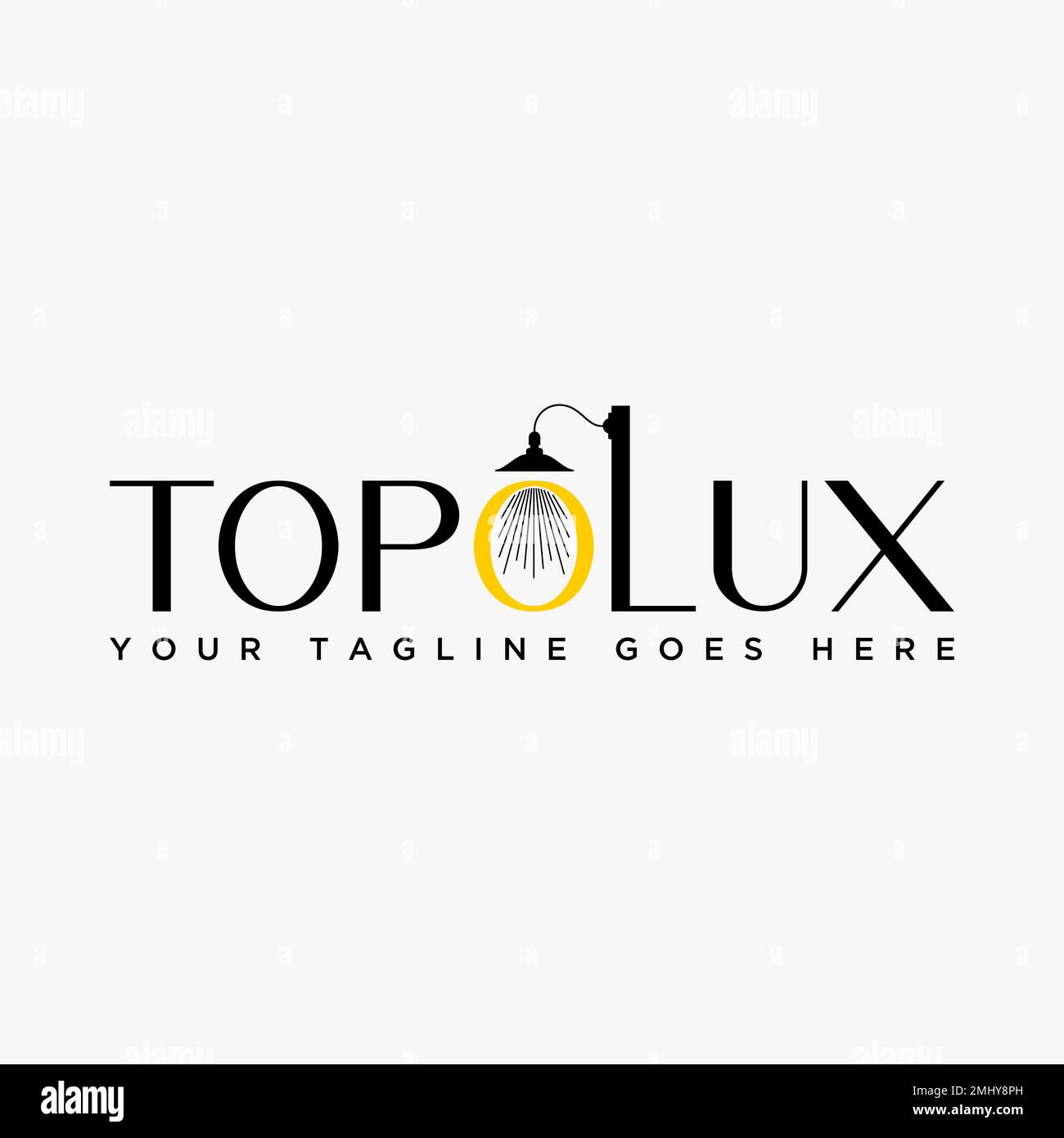 Simple and unique light lamp bulb on letter or word TOP LUX font image ...