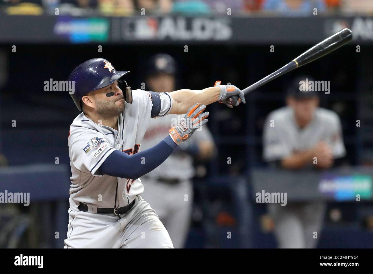 Houston Astros' Jose Altuve bats against the Tampa Bay Rays during Game ...