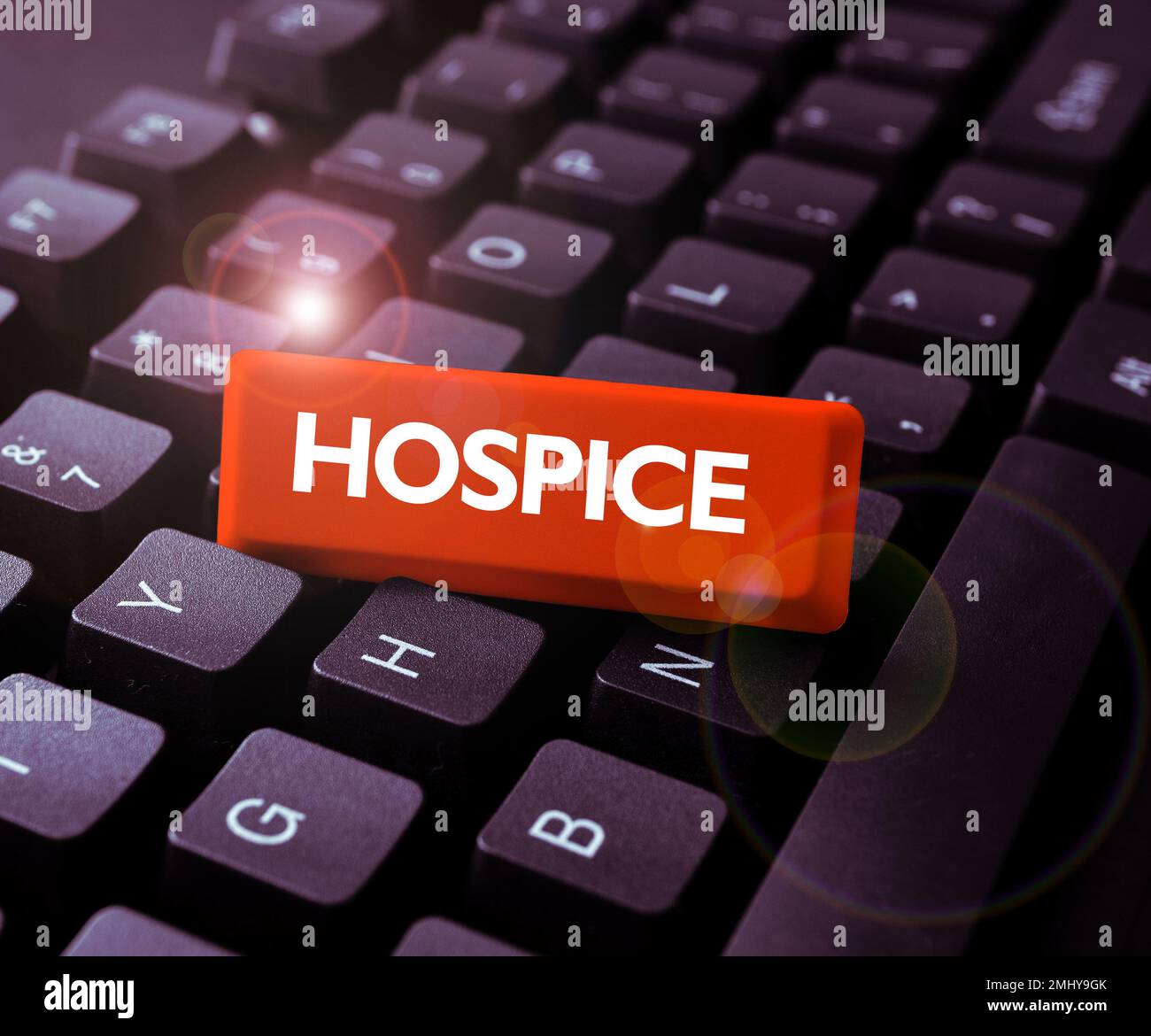 Hand writing sign Hospice. Word for focuses on the palliation of a ...