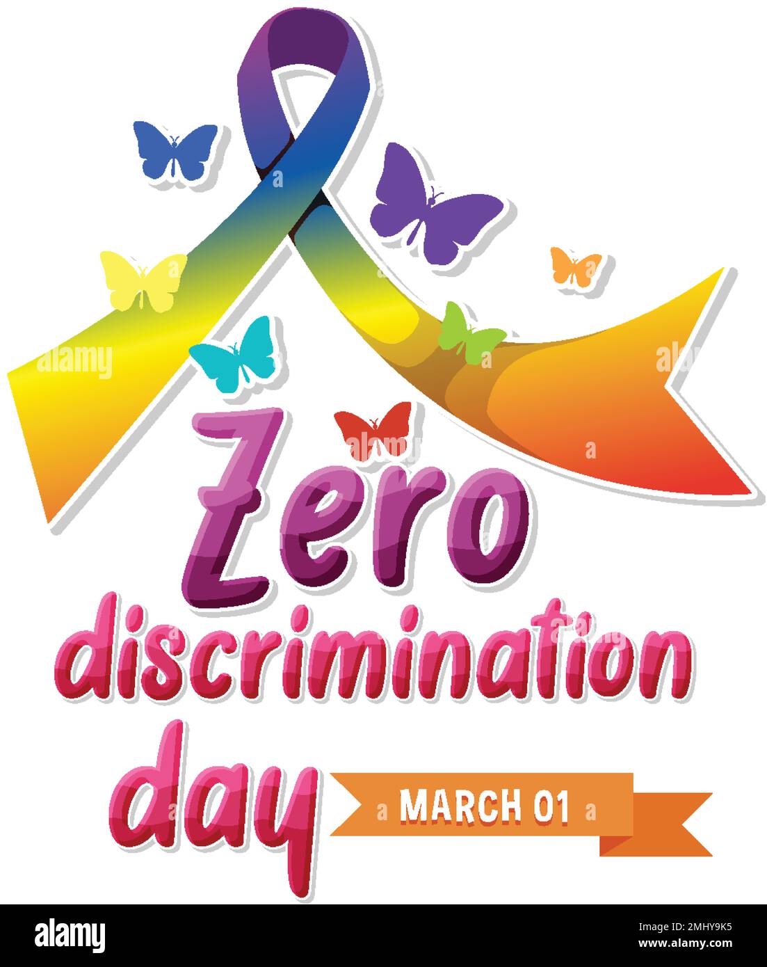 Zero discrimination day banner design illustration Stock Vector Image ...