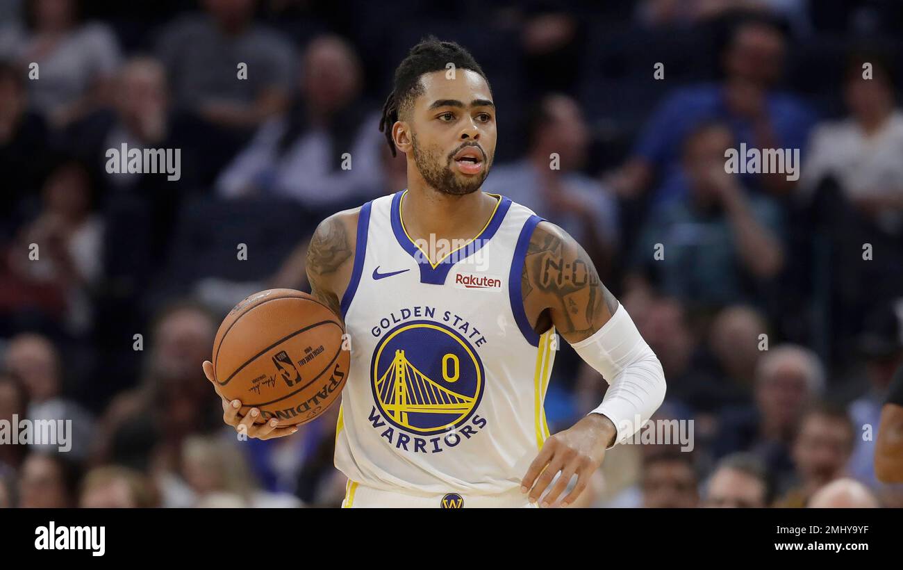 Golden State Warriors guard D'Angelo Russell (0) against the Los ...