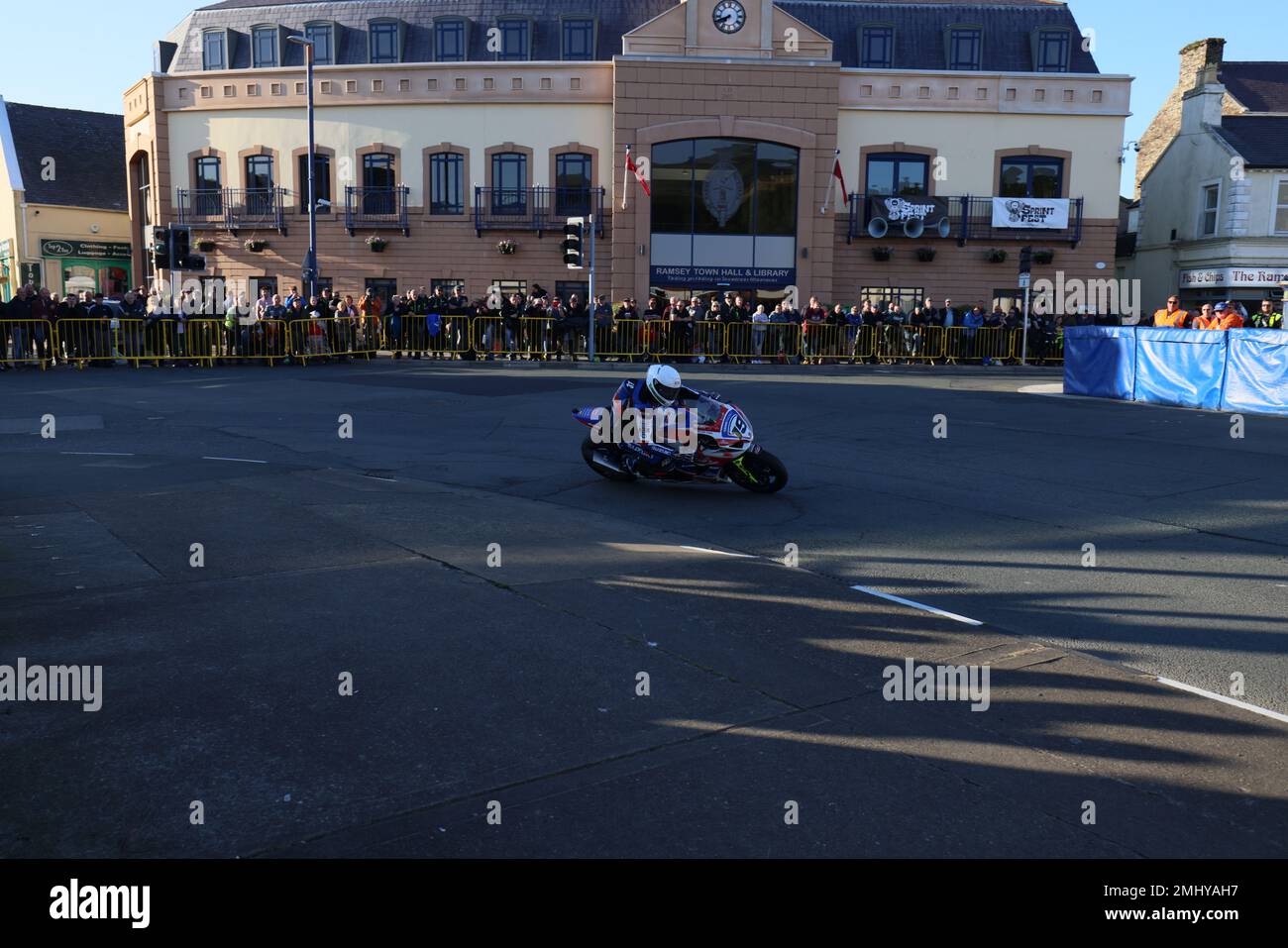 Isle of Man TT 22 Parliament Square Practice Stock Photo - Alamy
