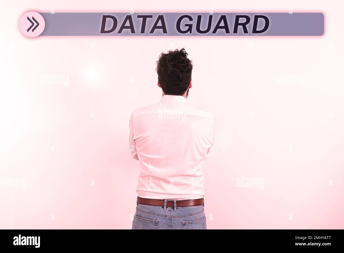 Sign displaying Data Guard. Concept meaning manage databases to survive ...