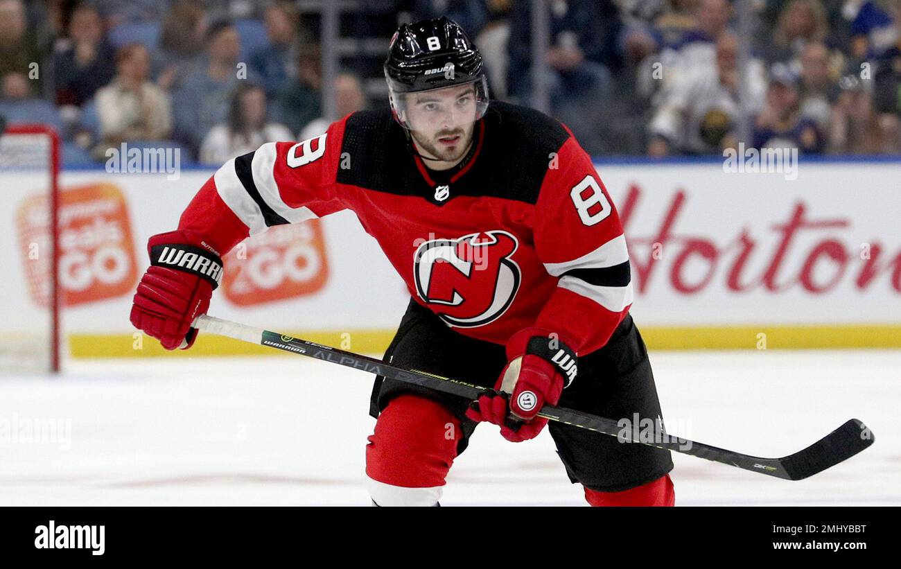 New Jersey Devils defenseman Will Butcher (8) skates during the second ...