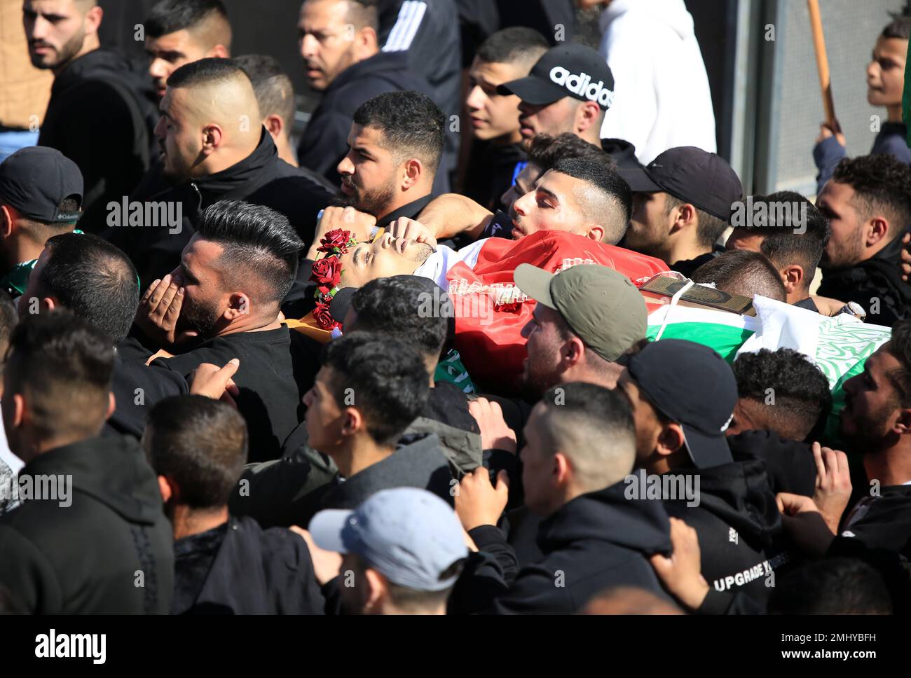 Al Ram, Palestine. 27th Jan, 2023. (EDITORS NOTE: Image depicts death ...
