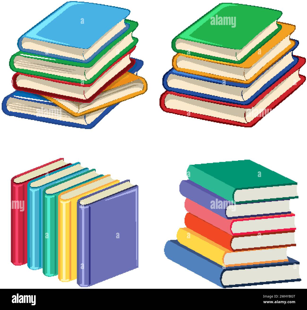 Pile of books on white background illustration Stock Vector Image & Art ...