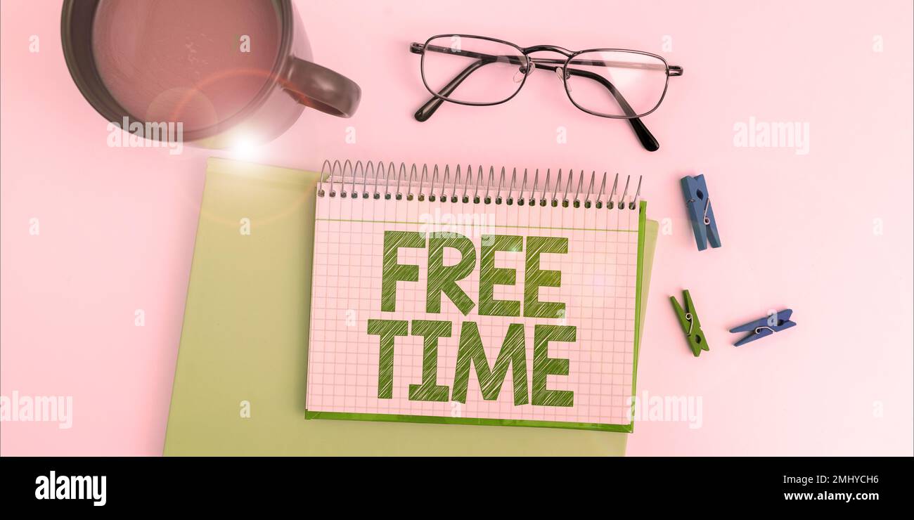 Handwriting text Free Time. Business overview time available for ...