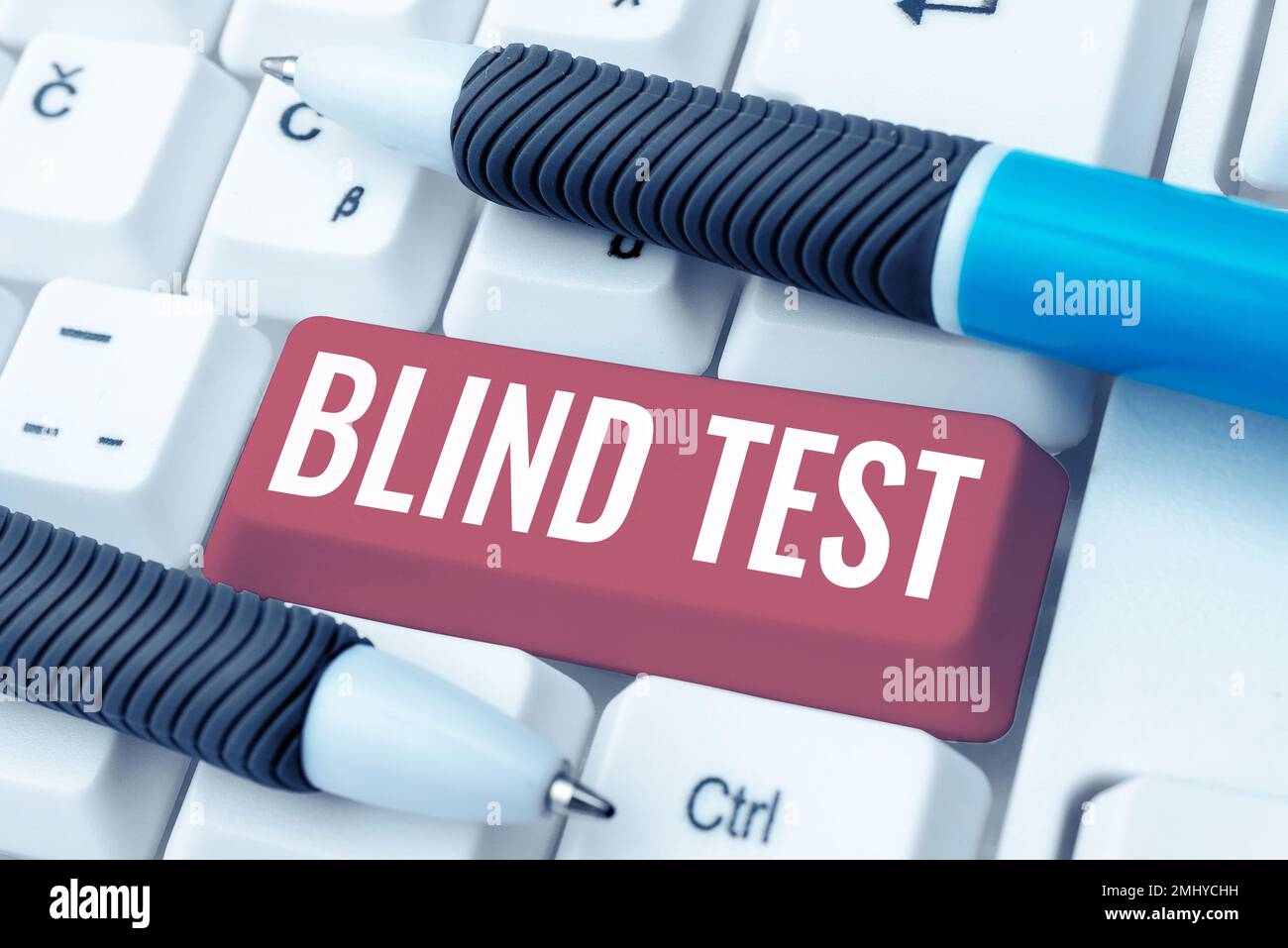 Text sign showing Blind Test. Concept meaning Social engagement with a ...
