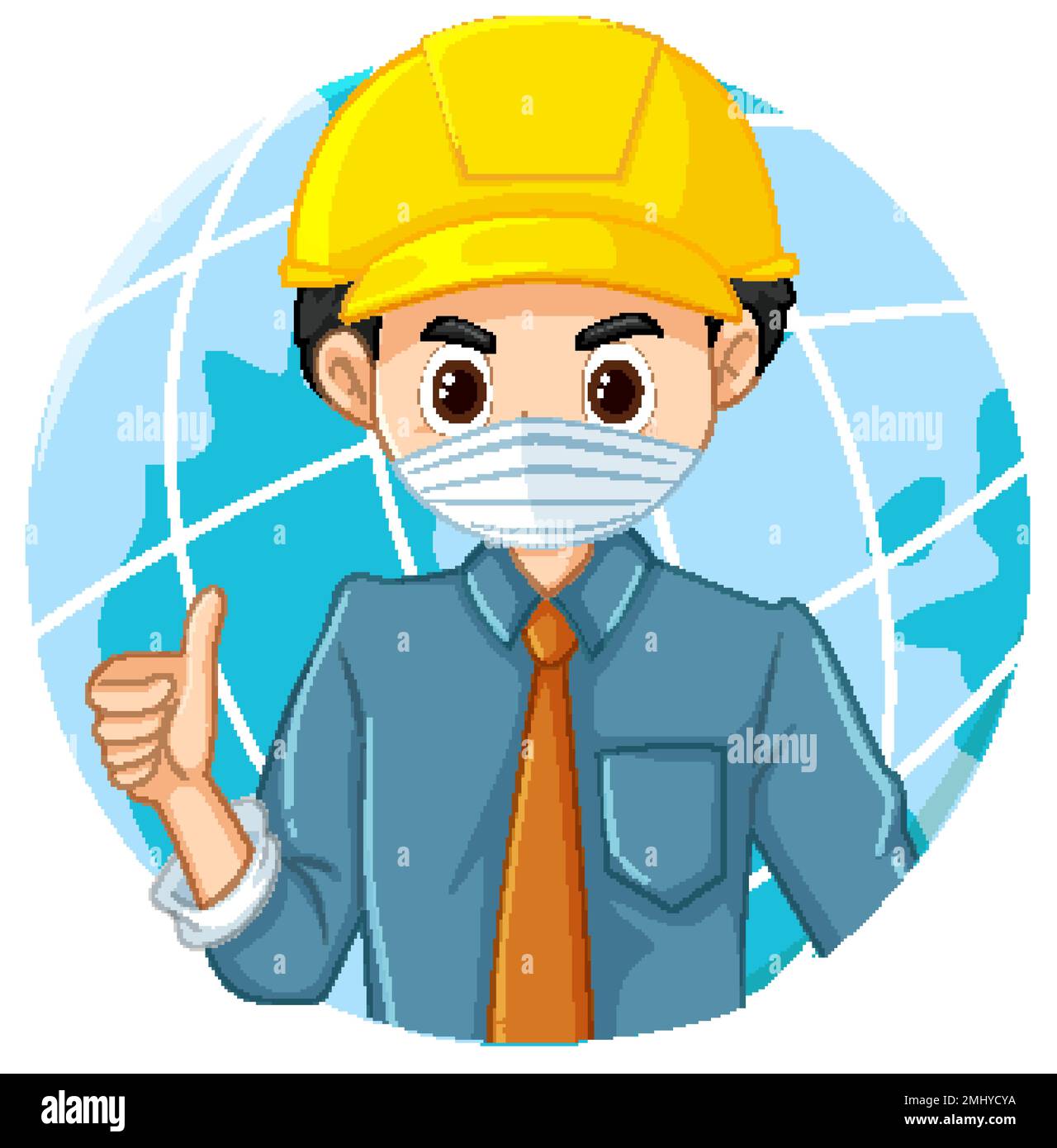 Engineer man wearing hard hat illustration Stock Vector Image & Art - Alamy
