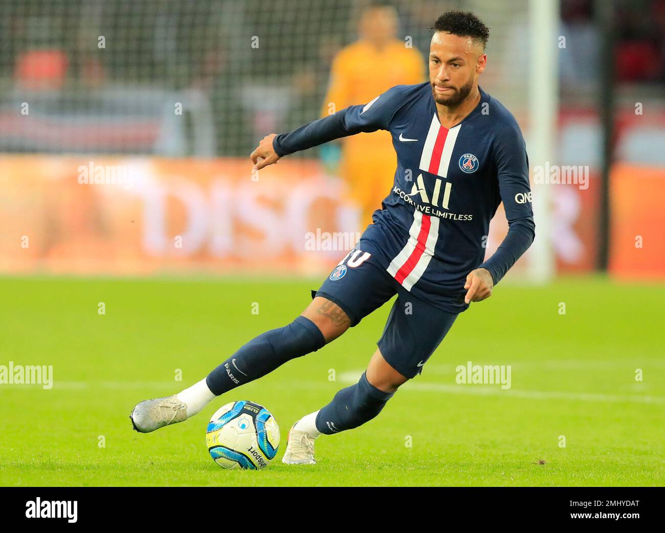 PSG's Neymar controls the ball during French League One soccer match ...