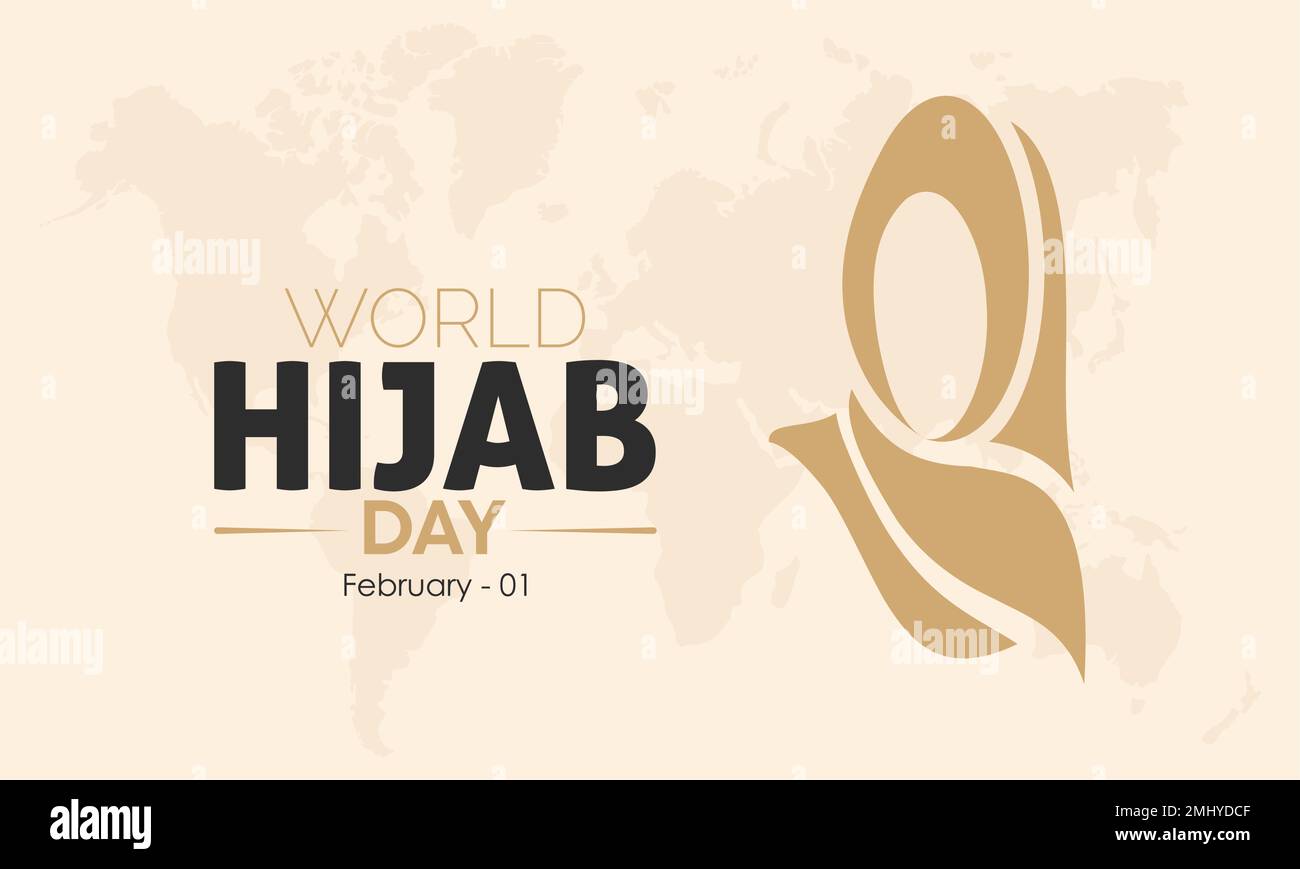Vector illustration banner design template concept of World Hijab Day ...