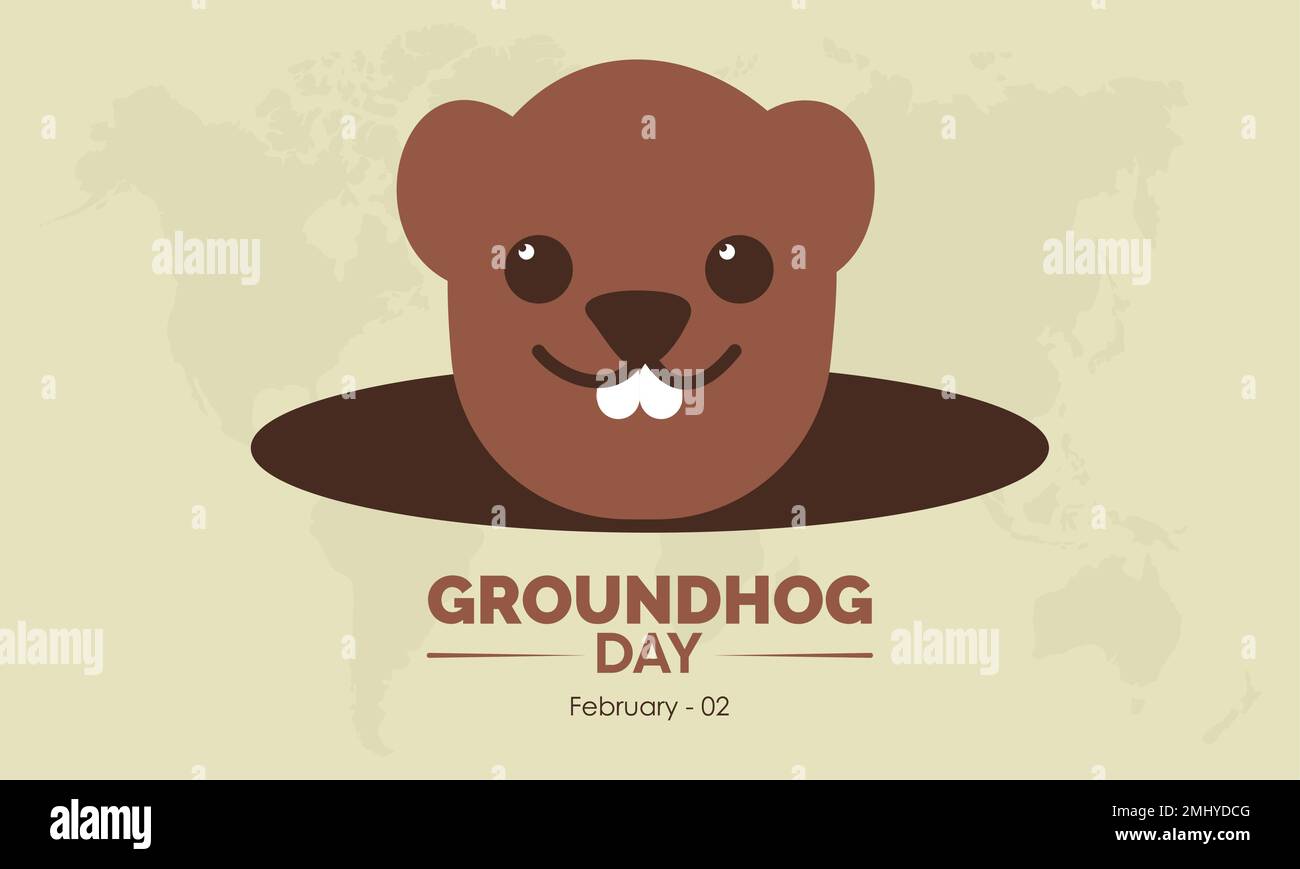 Vector illustration banner design template concept of Groundhog Day ...
