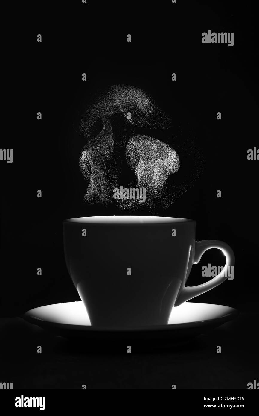 Black mug hot water Black and White Stock Photos & Images - Alamy