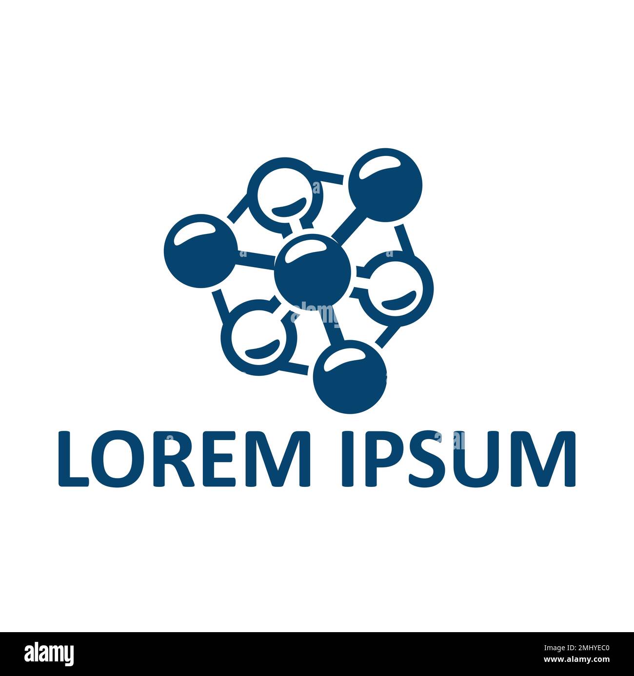 Molecule icon. Biology or chemistry research, physics science ...