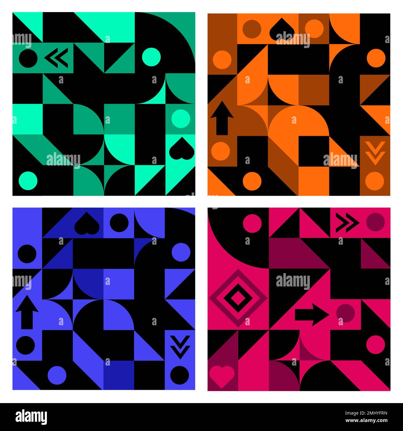 Cover Set illustration geometric pattern with basic pop Art design ...