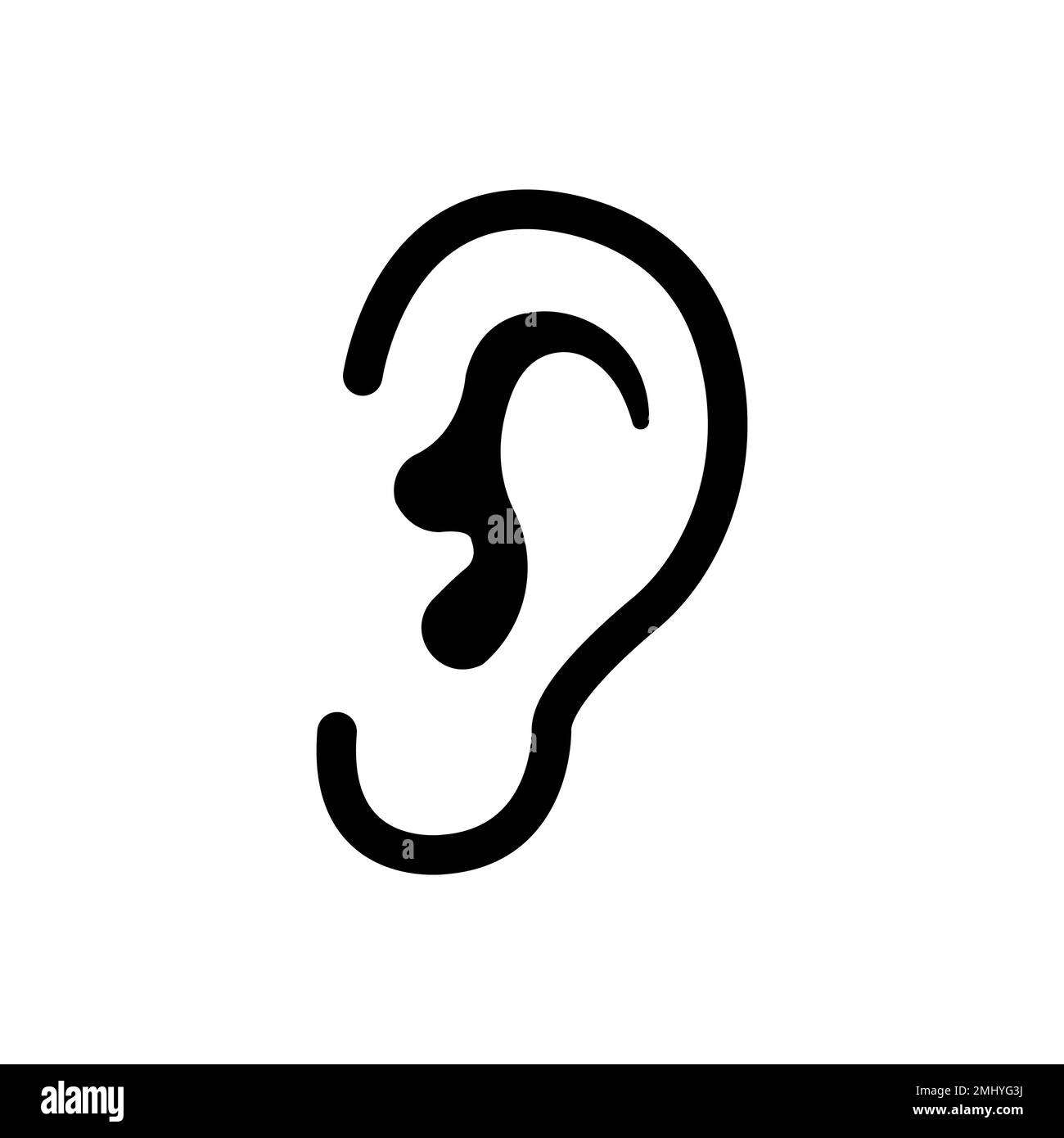 Icon of the ear . Sales of hearing aids. The logo of the doctor of ...