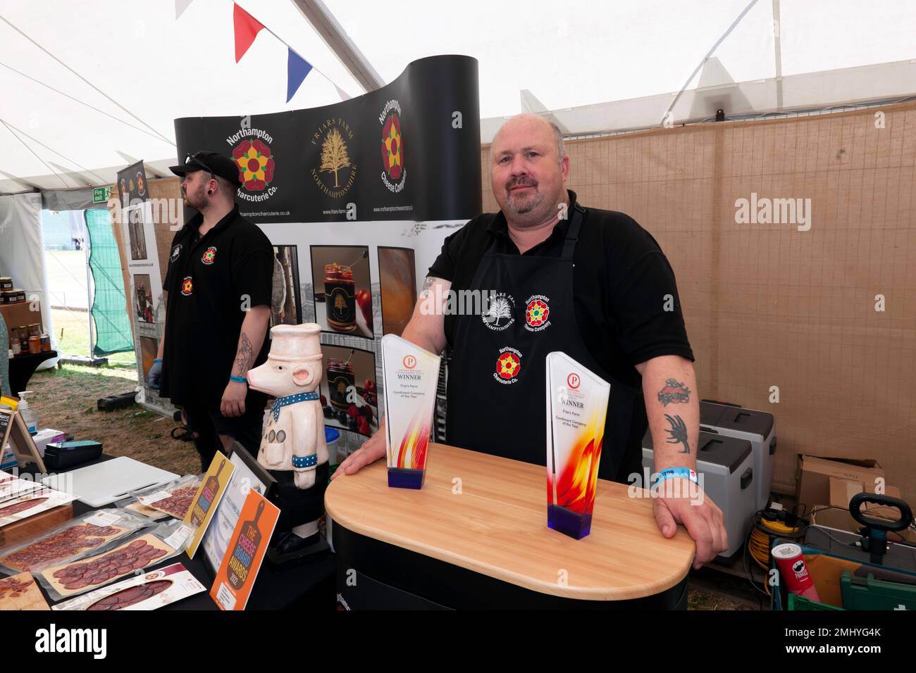 Steve Reid, from the multi-award winning, Friars Farm. on his stall ...