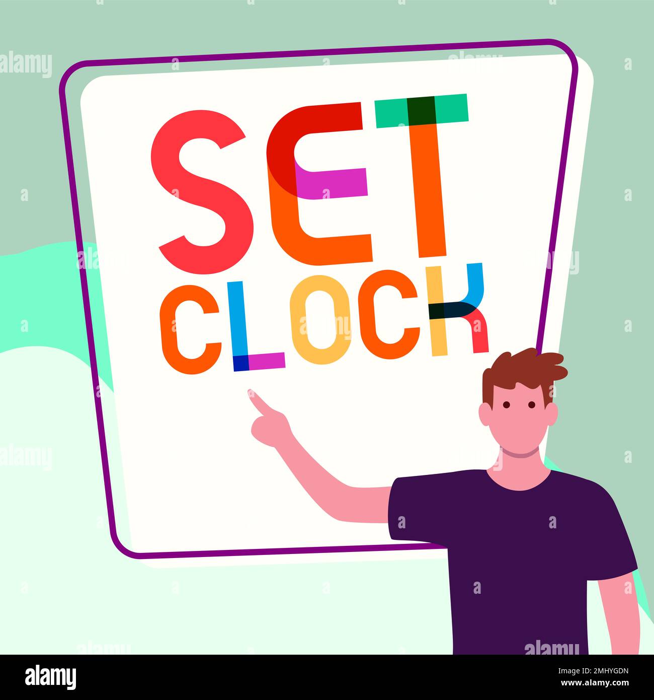 Handwriting text Set Clock. Concept meaning put it to the right time or ...