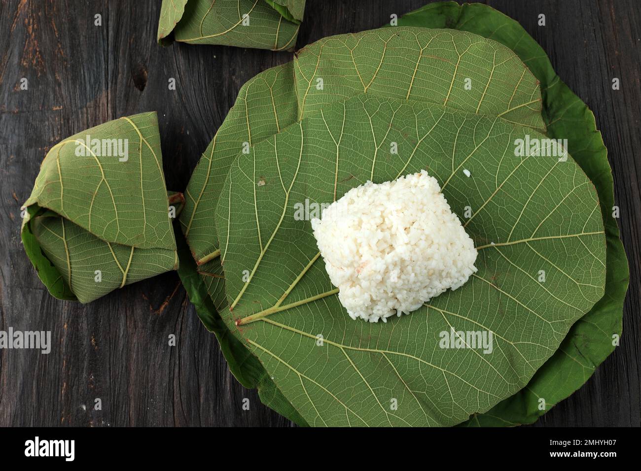 Nasi Jamblang, Steamed White Rice Wrap with Teak Leaf. Cirebon ...