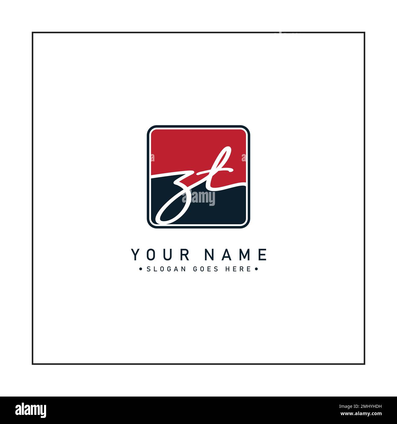 Initial Signature Logo for Letter ZT - Vector Logo Template in ...