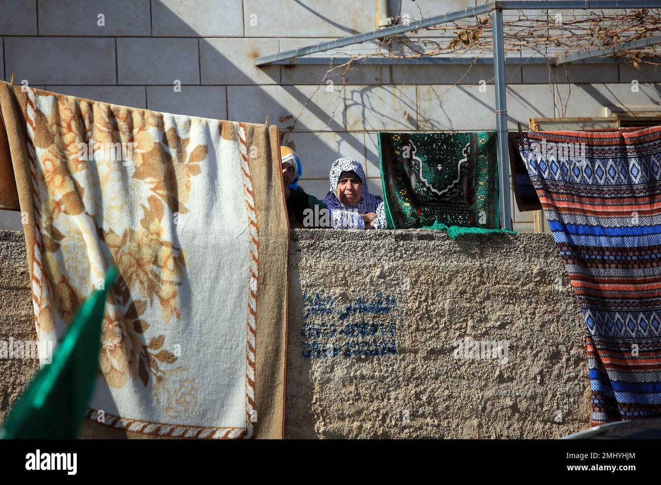 Relatives mourn during funeral ceremony of Palestinian Yusuf Yahya ...