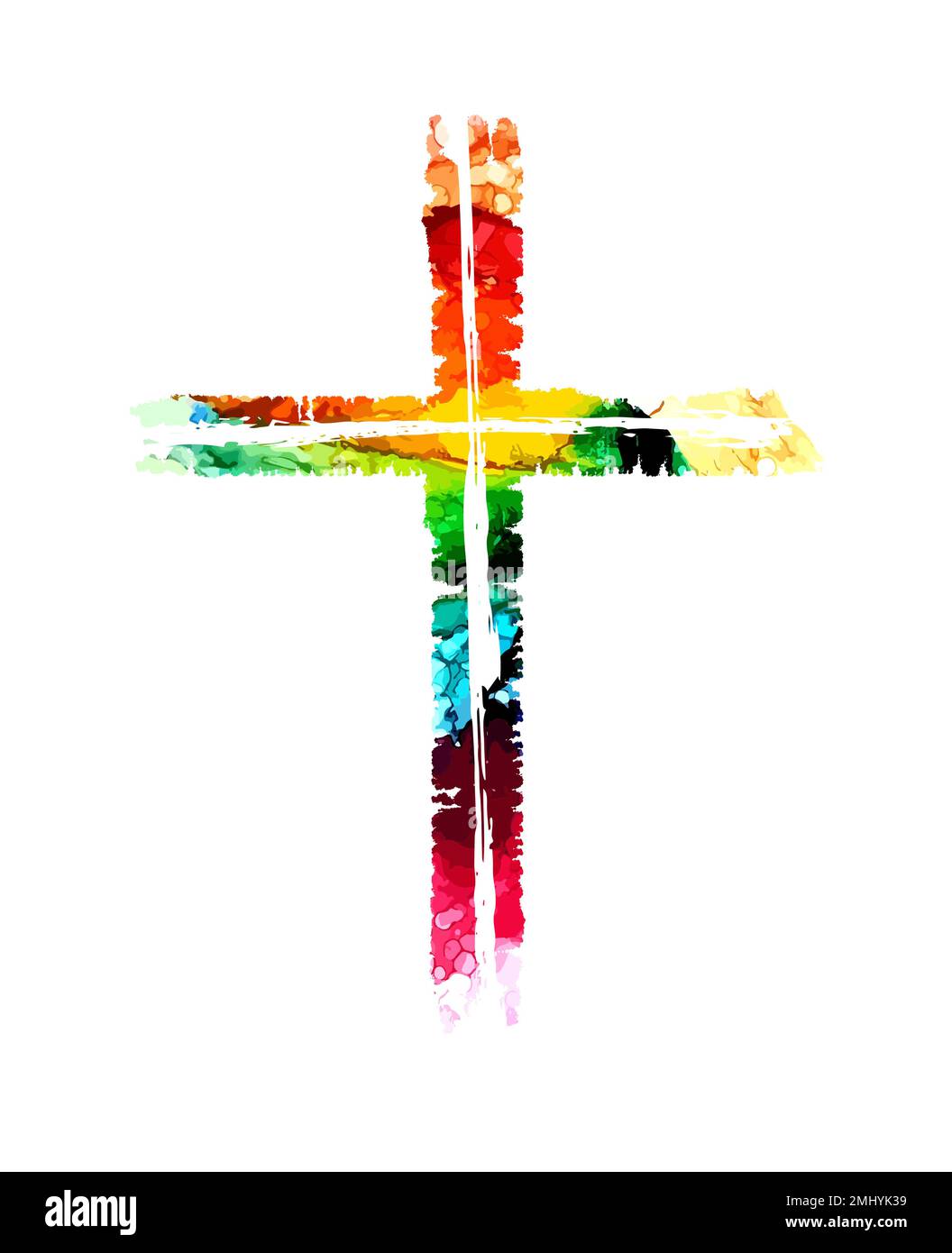 Vector color cross grunge style. Blob cross. Happy easter. Vector ...
