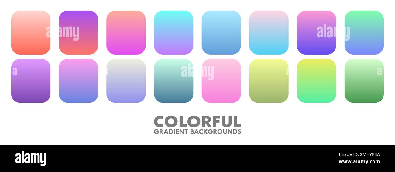 Soft Colorful Gradient Palette Background Vector Set Stock Vector Image ...