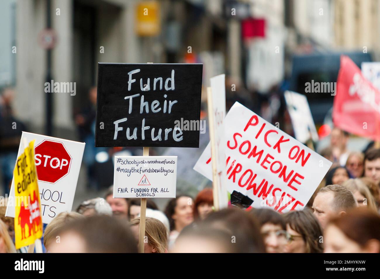 School children protesting demonstrating education cuts hi-res stock ...