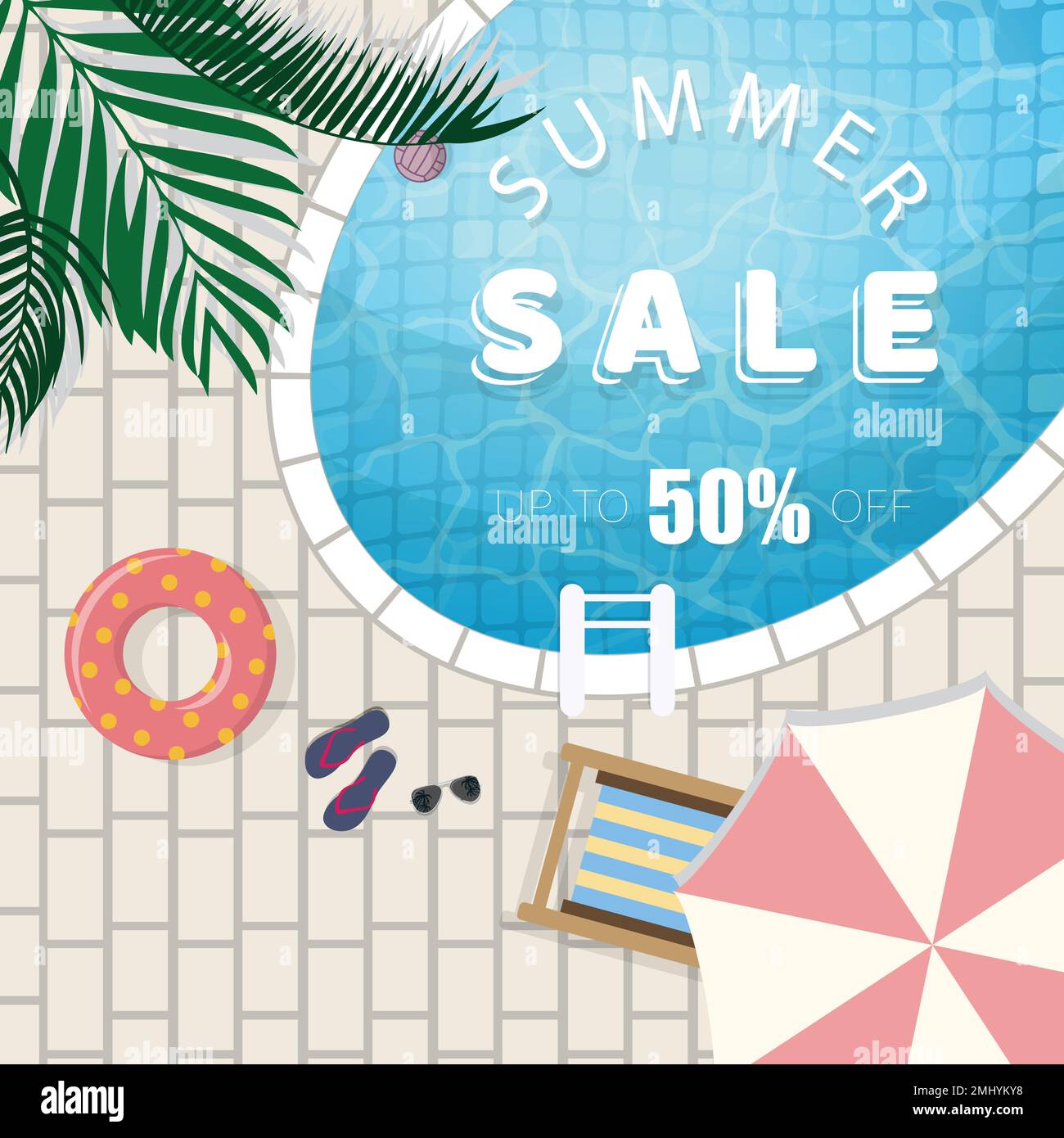 Sea view swimming pool Stock Vector Images - Alamy