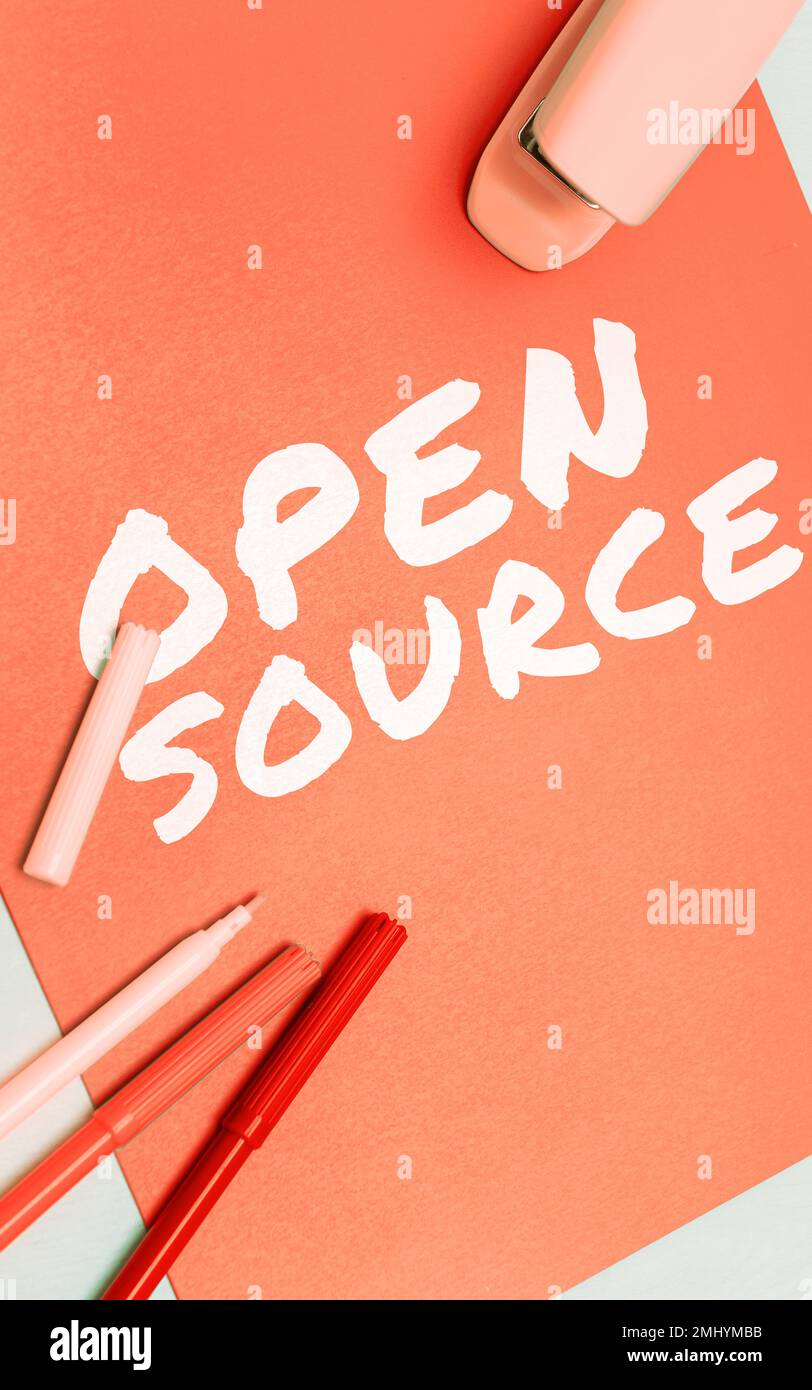 Text caption presenting Open Source. Business concept denoting software ...