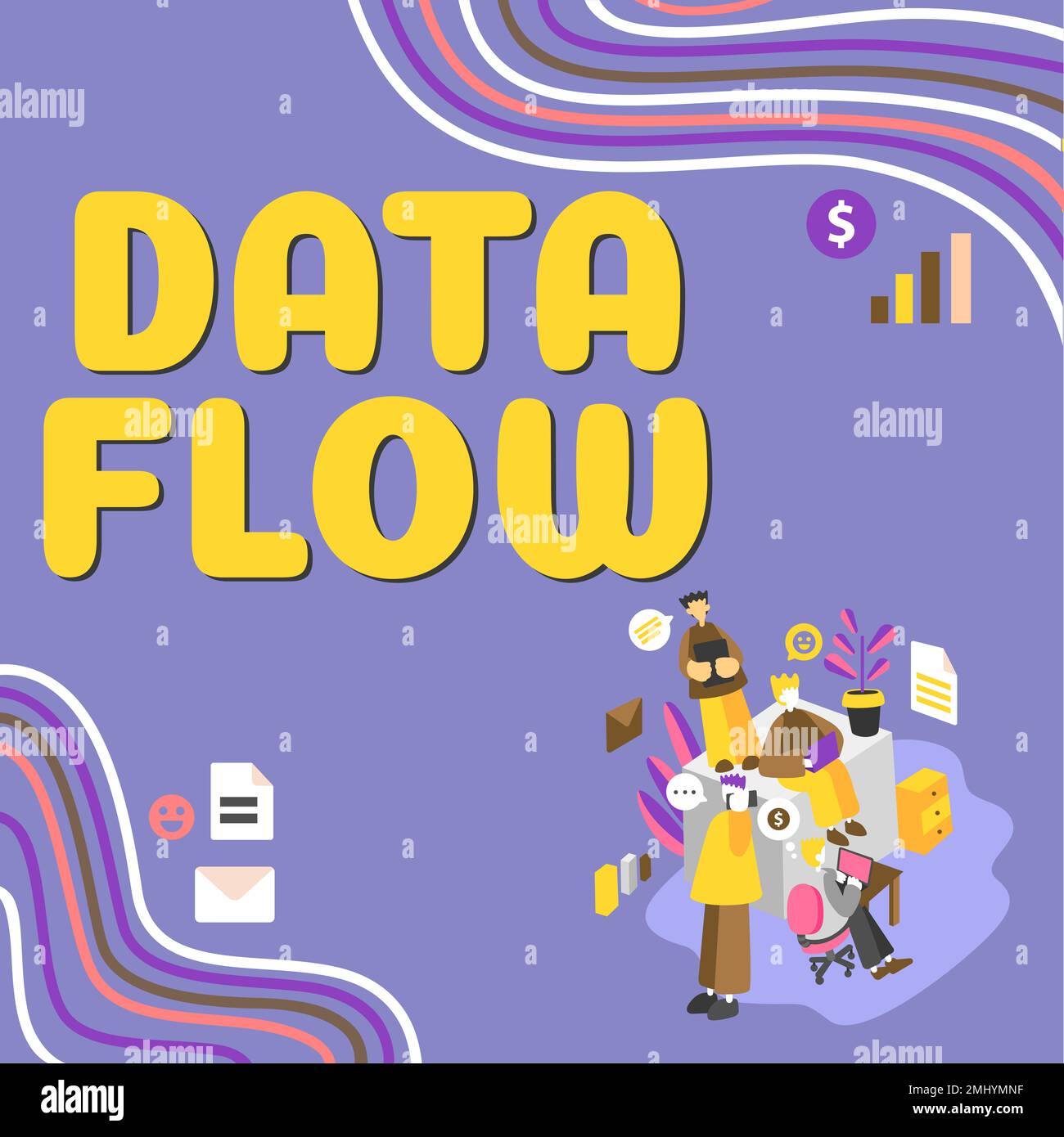 Sign displaying Data Flow. Business overview the movement of data ...