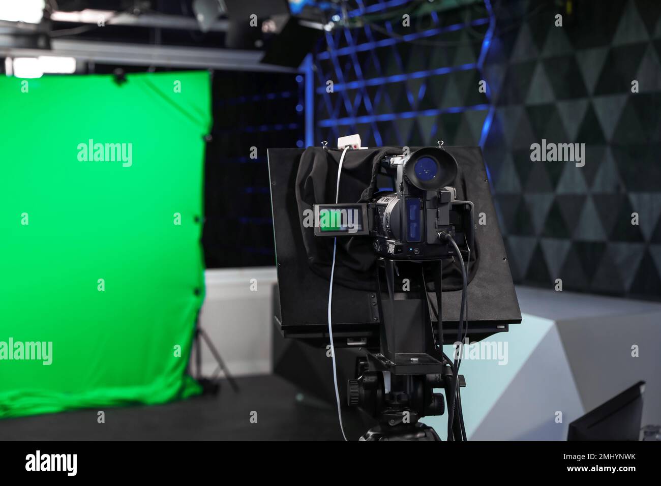 Modern video recording studio with professional equipment, focus on ...