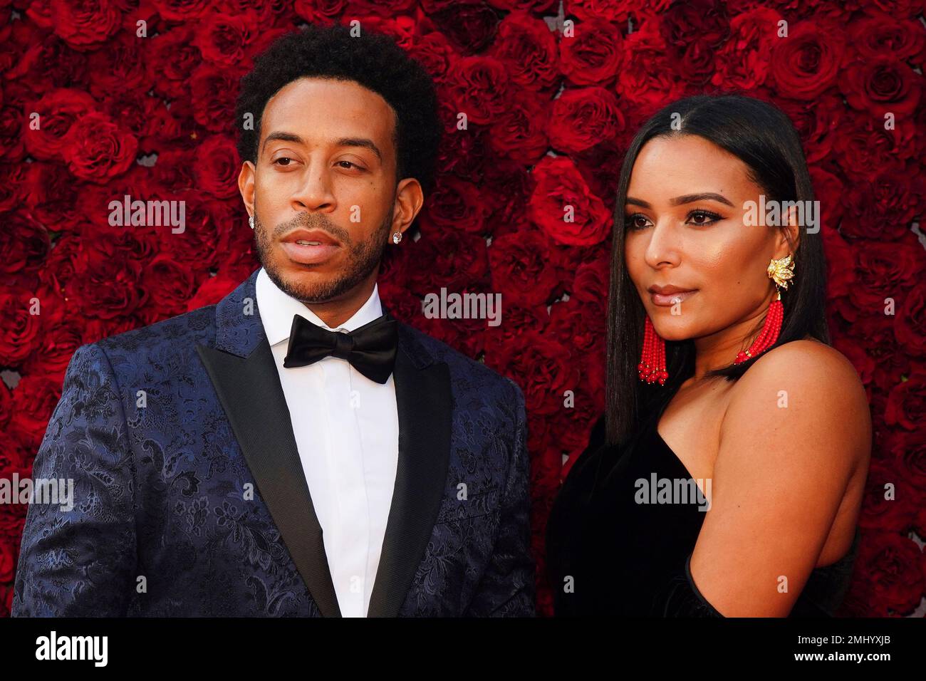 Ludacris and Eudoxie Bridges pose for a photo on the red carpet at the ...